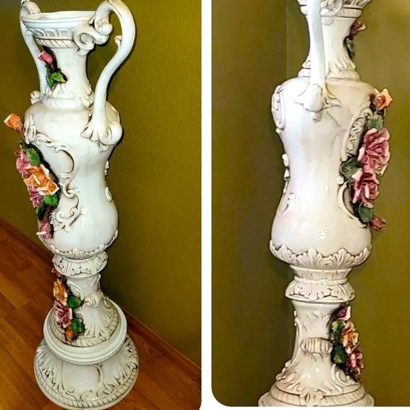 Capodimonte Art | Art | Vintage 35tall Xl Pedestal Capodimonte Double ...